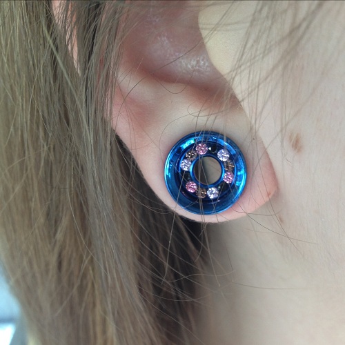 Custom Order Titanium Orbit Gemmed Eyelet